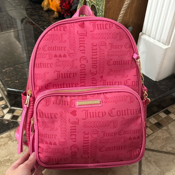 Juicy Couture | Bags | Juicy Couture Nwt Hot Pink Logo Backpack With ...